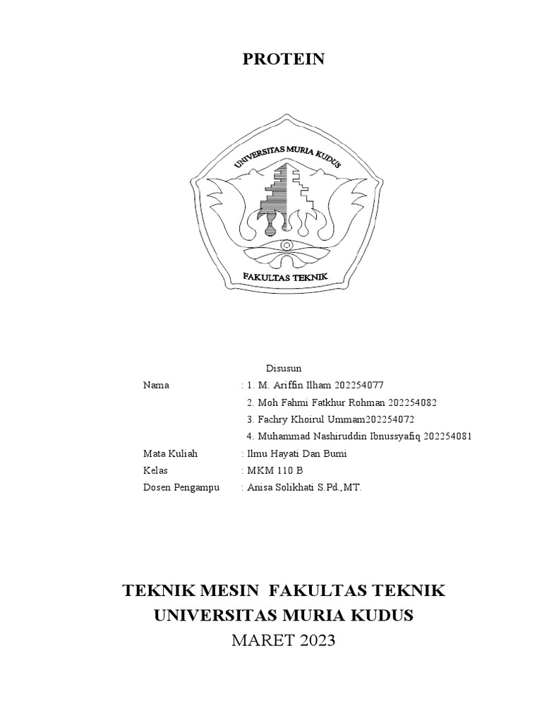 Makalah Protein - Ilmu Hayati Bumi | PDF