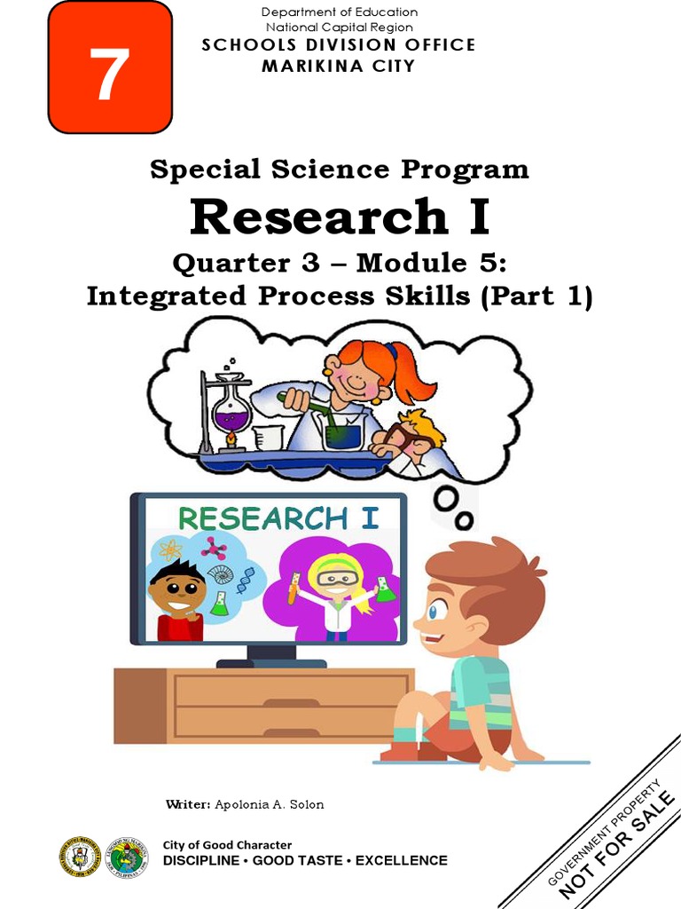 Research I: Special Science Program Quarter 3 - Module 5: Integrated ...