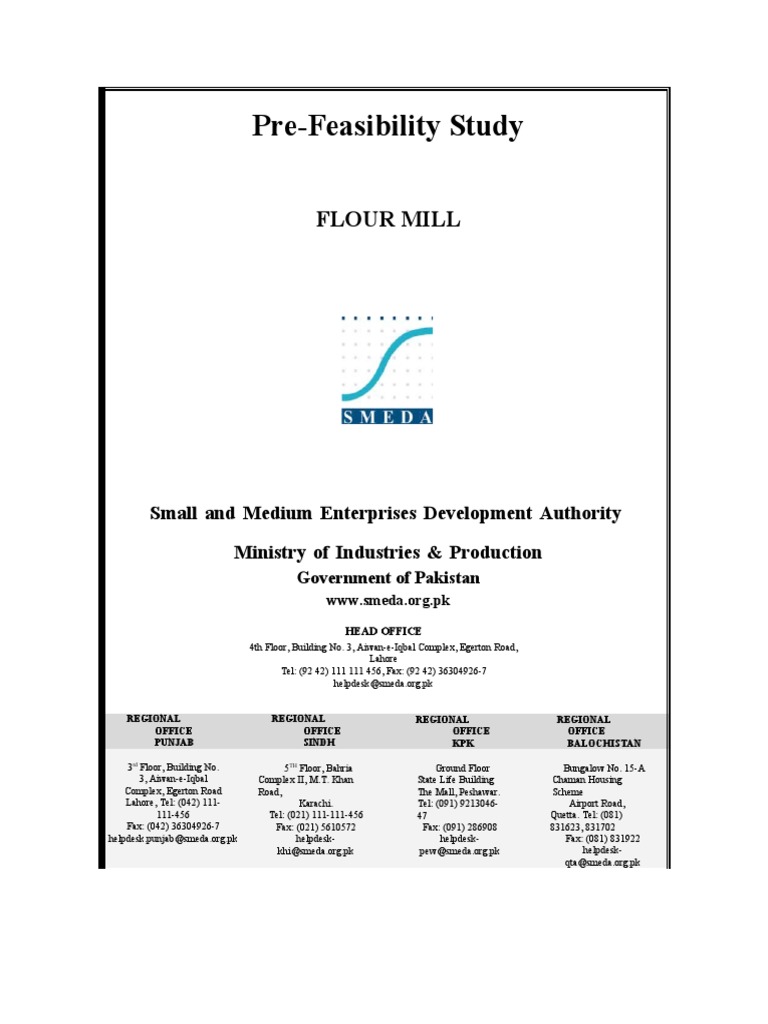 Pre-Feasibility Study: Flour Mill | PDF | Wheat | Agriculture