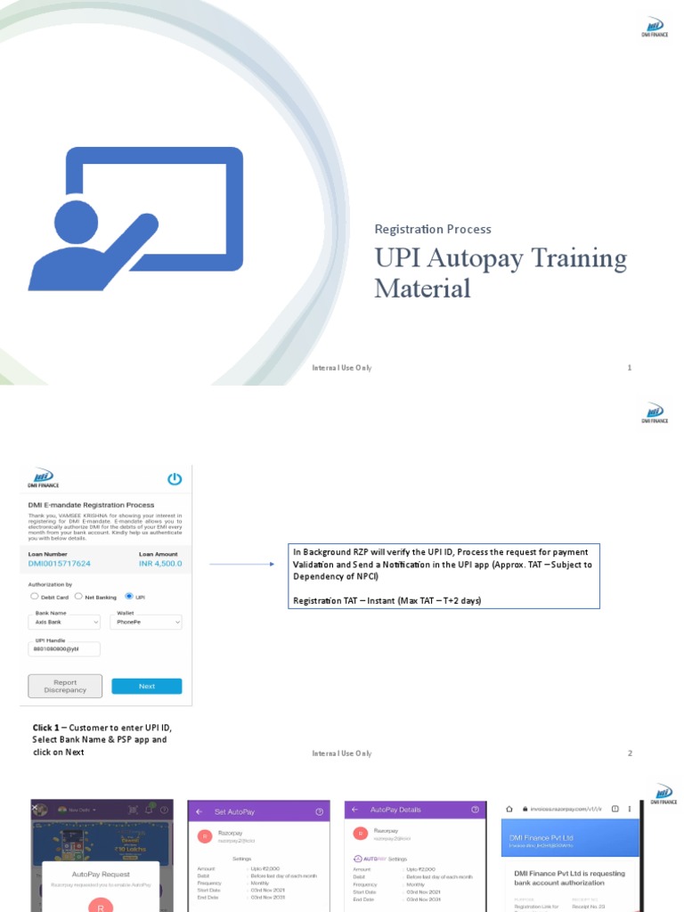 UPI Autopay Training Material: Registration Process | PDF