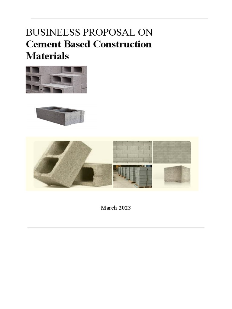 Cement Based Construction Materials: Busineess Proposal On | Download ...