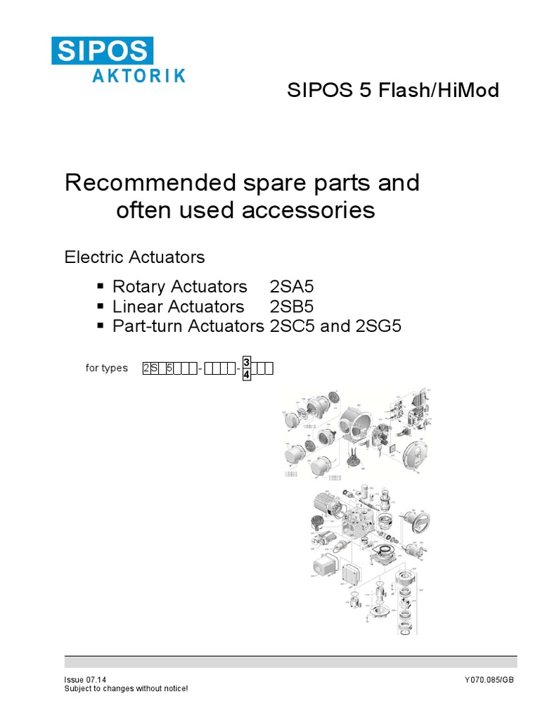 Recommended Spare Parts and Often Used Accessories: Sipos 5 Flash/Himod | PDF