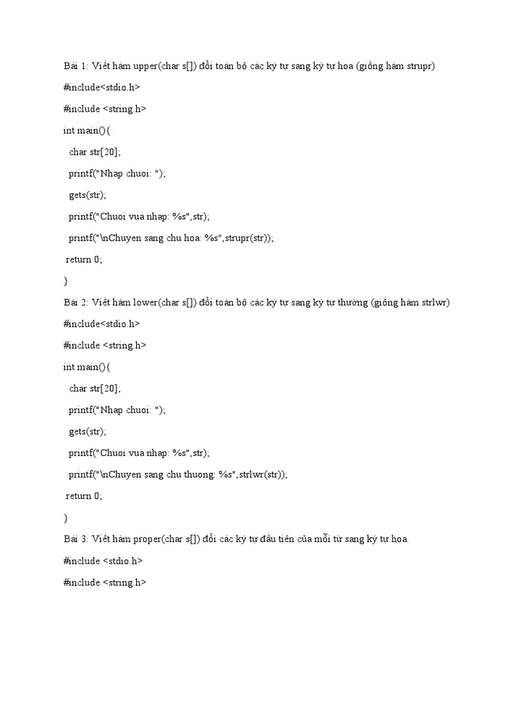 TraBaiTap Chuoi | PDF