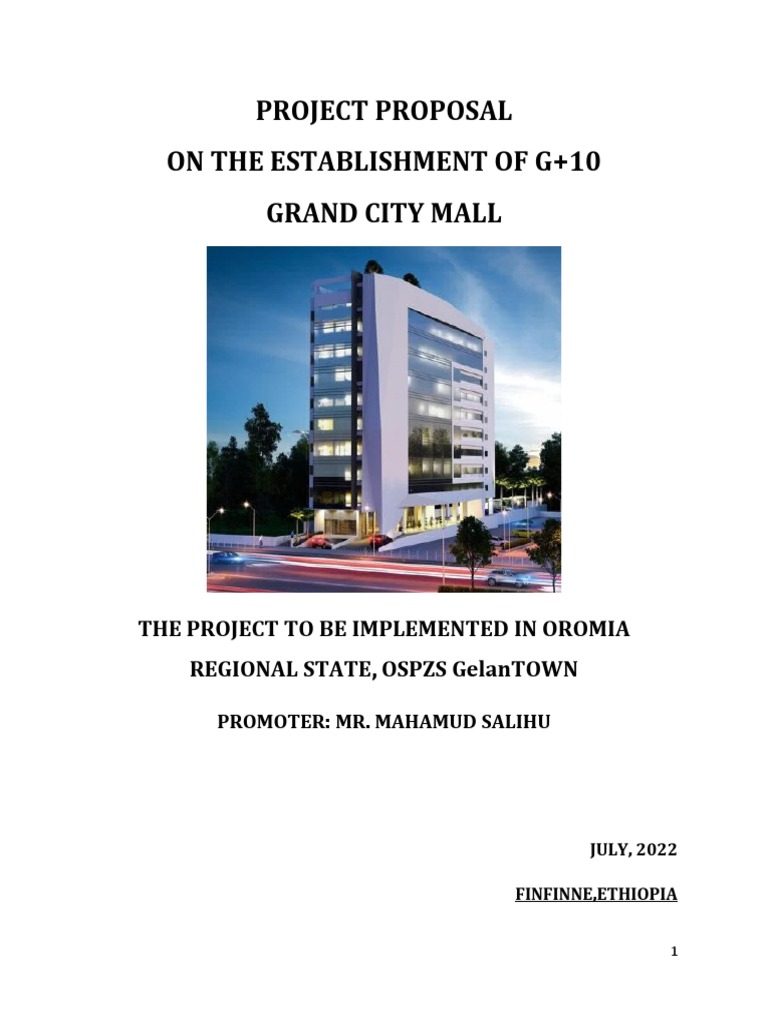 Project Proposal On The Establishment of G+10 Grand City Mall | PDF