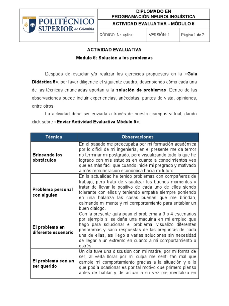 Actividad Módulo 5 | PDF