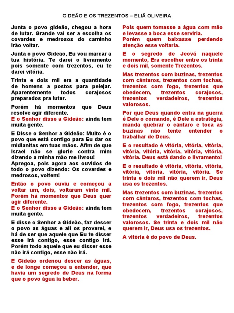 Gideão E Os Trezentos - Eliã Oliveira | PDF