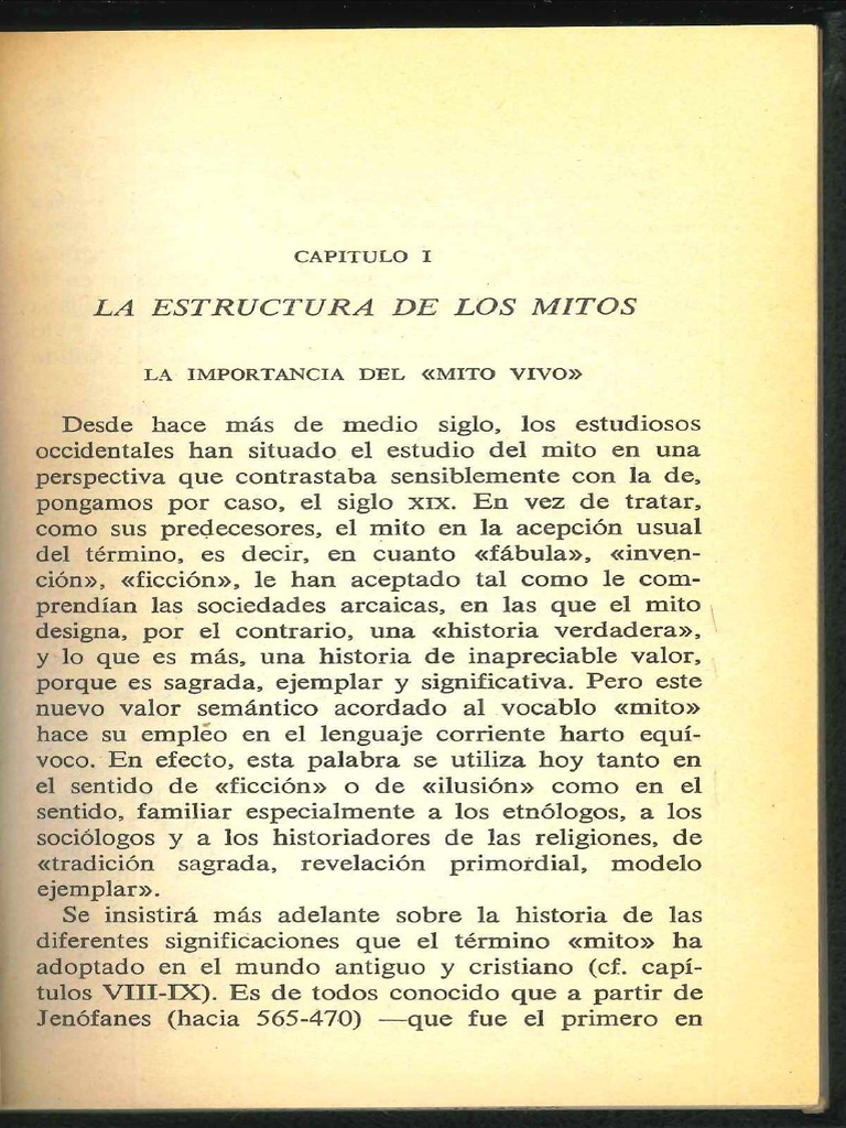 La Estructura de Los Mitos: Capitulo I | PDF | Mitología | Mitología griega