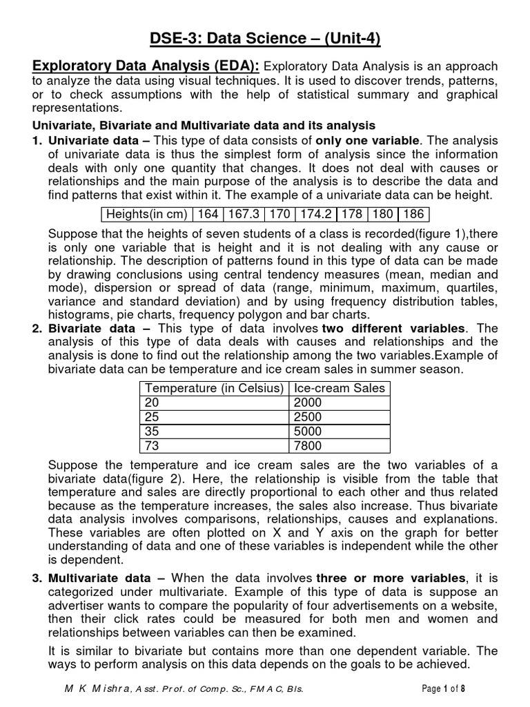 Exploring Techniques for Univariate, Bivariate, and Multivariate ...