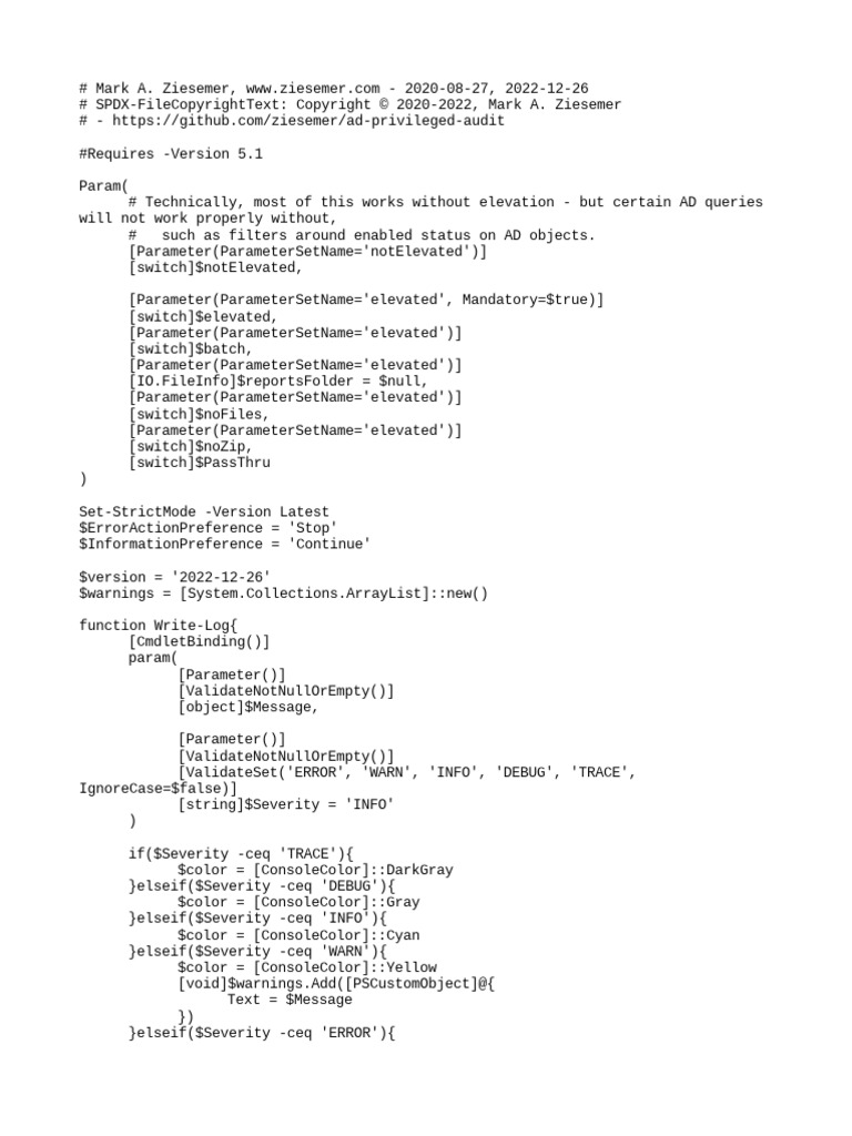 AD Privileged Audit - ps1 | PDF | Software | Computer Architecture