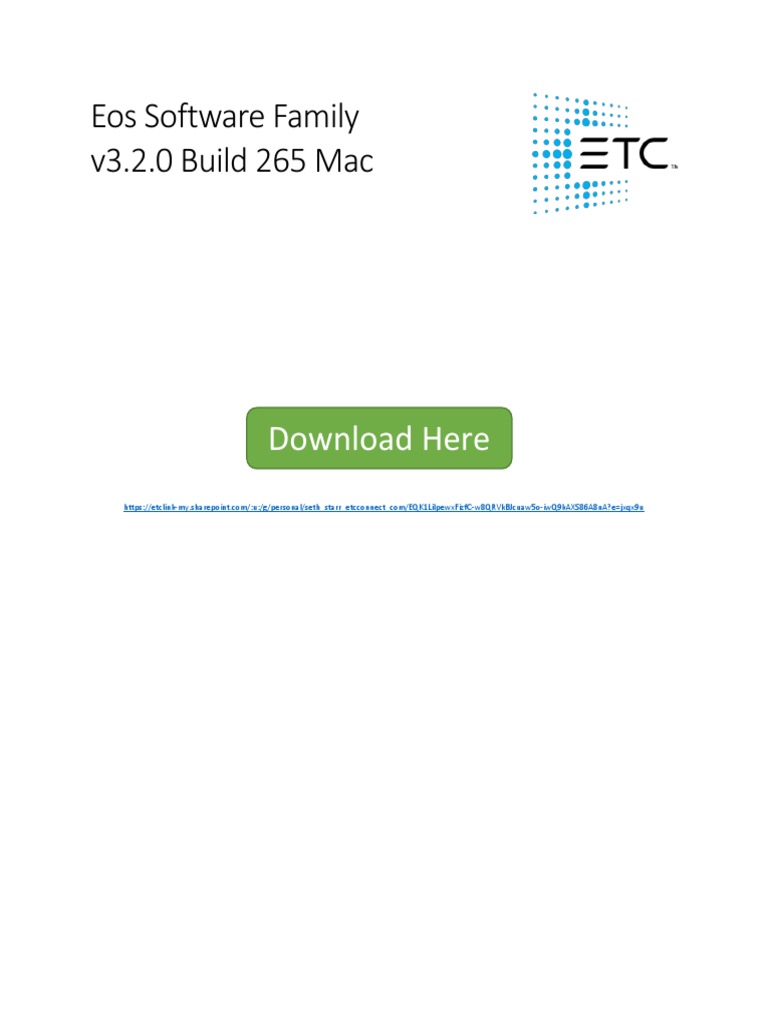 Eos Family Software v3.2.0 Build 265 Mac Link | PDF
