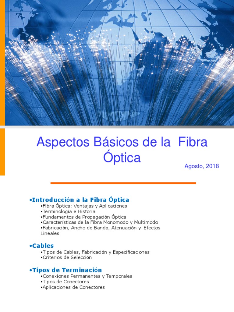 Aspectos Clave de la Fibra Óptica | PDF | Fibra óptica | Dispersión ...