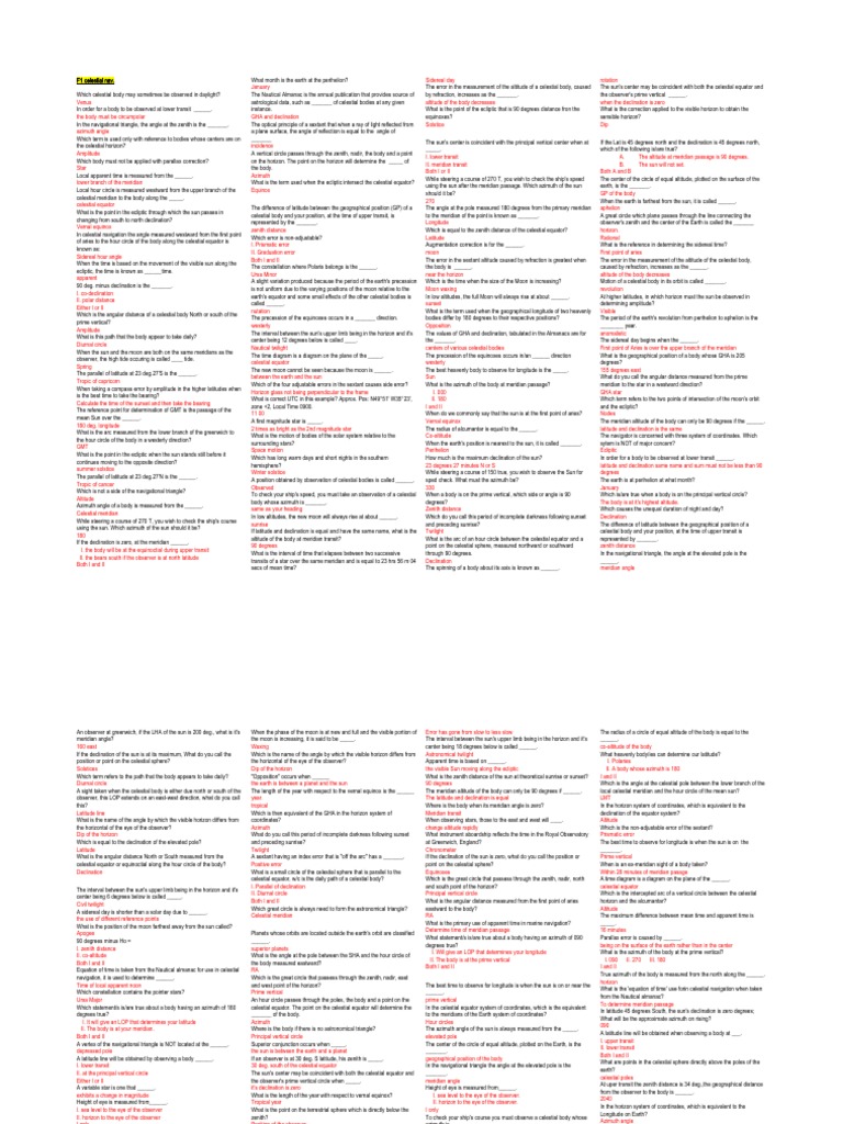 CES Answers | PDF | Latitude | Horizon
