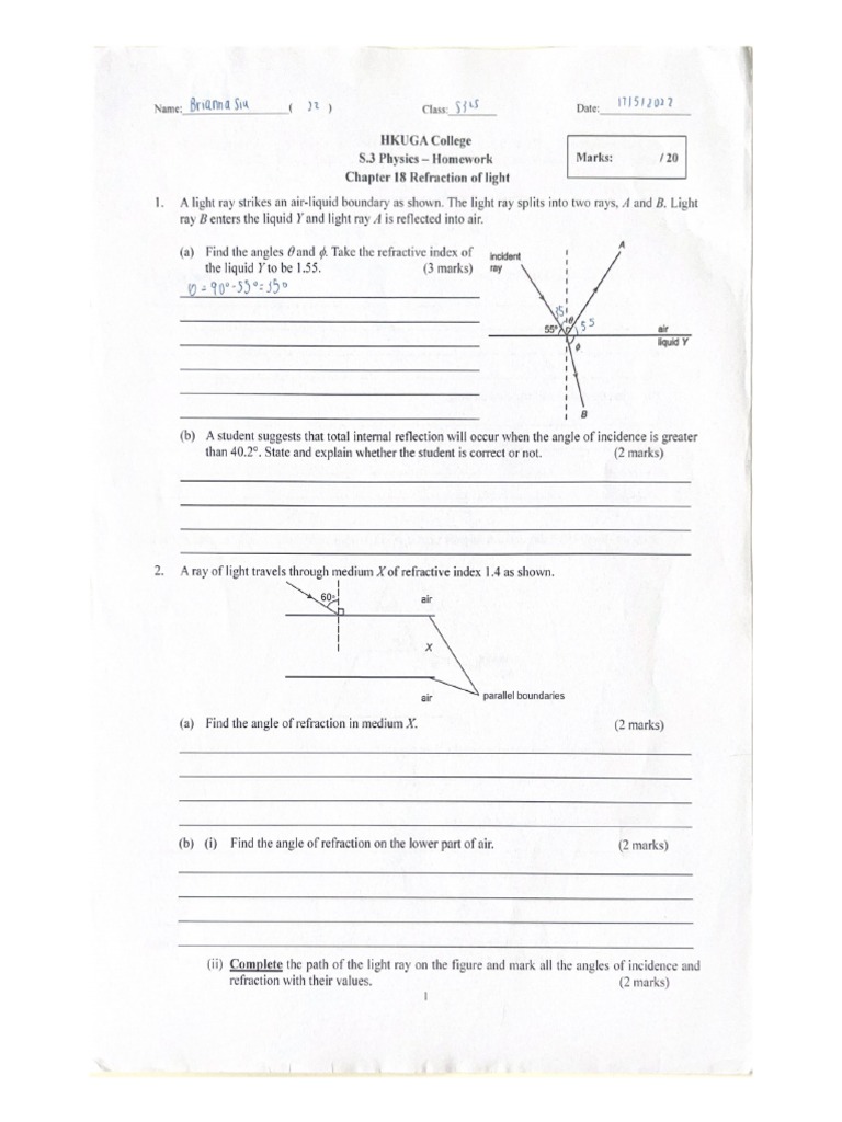 Physics Worksheet | PDF
