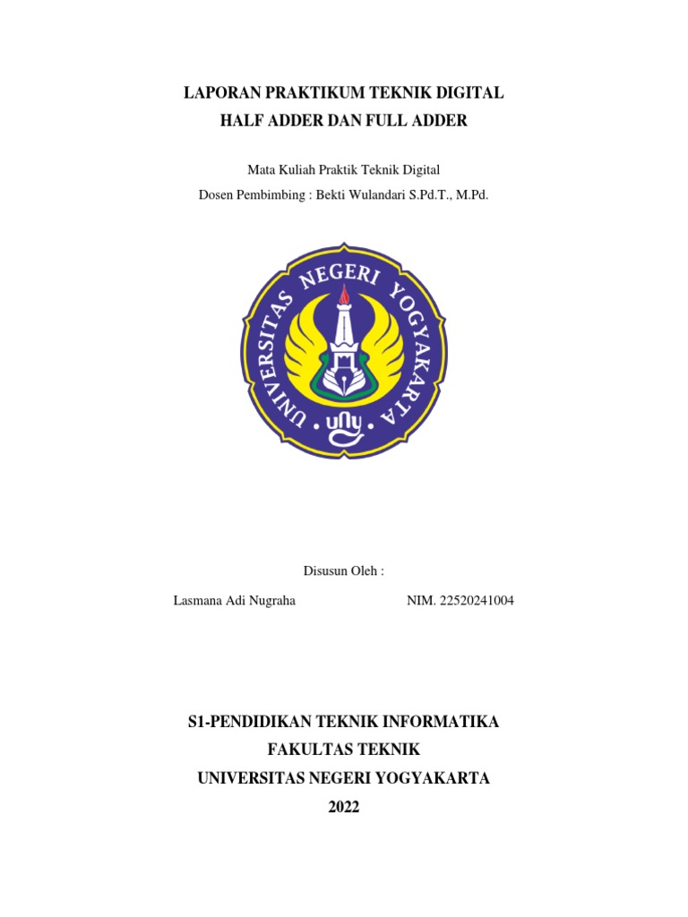 Lasmana Adi Nugraha - PTI - E1 - Praktikum Half Adder Dan Full Adder | PDF