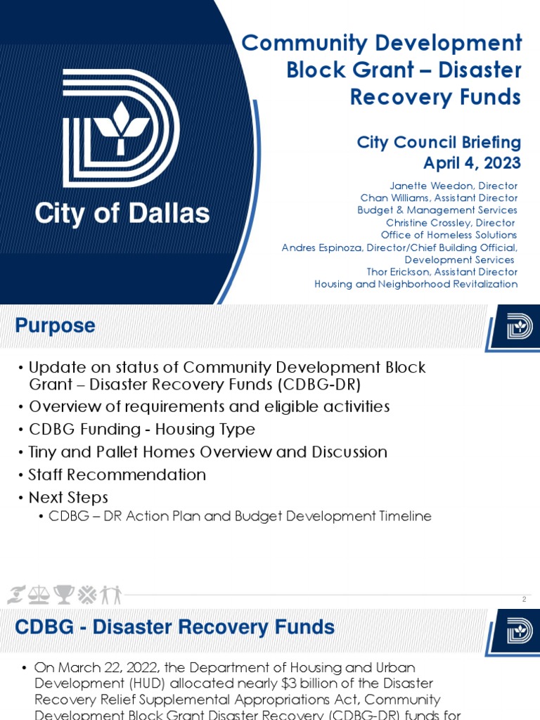 Disaster Recovery Funds | PDF | Community Development Block Grant | Housing