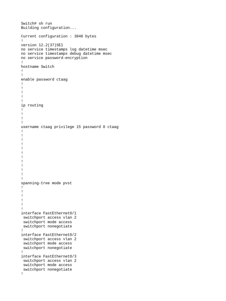 Case Study - Runing Config | PDF | Internet Protocols | Computer Engineering