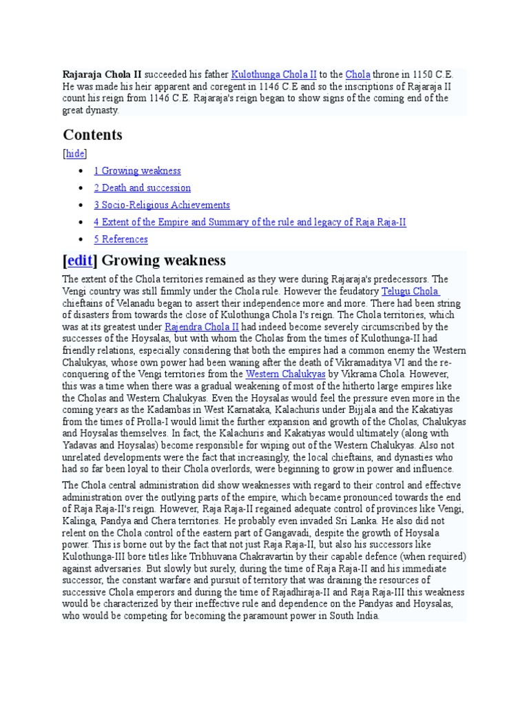 Chola Kings | PDF | South India