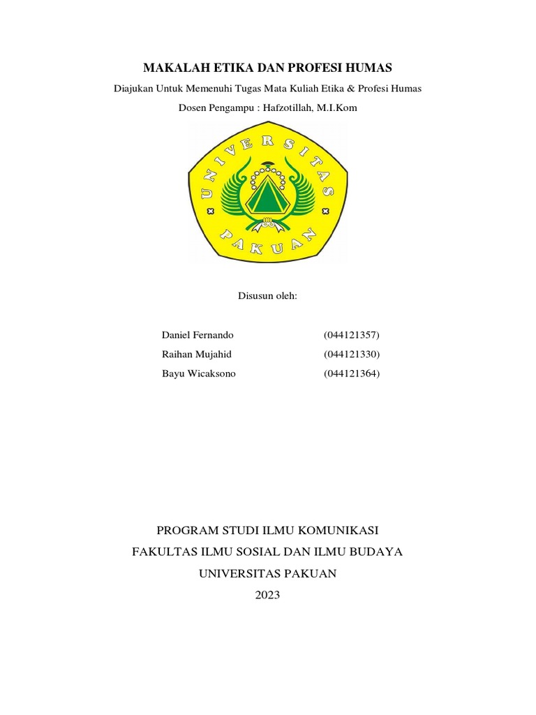 Makalah Etika & Profesi Humas | PDF