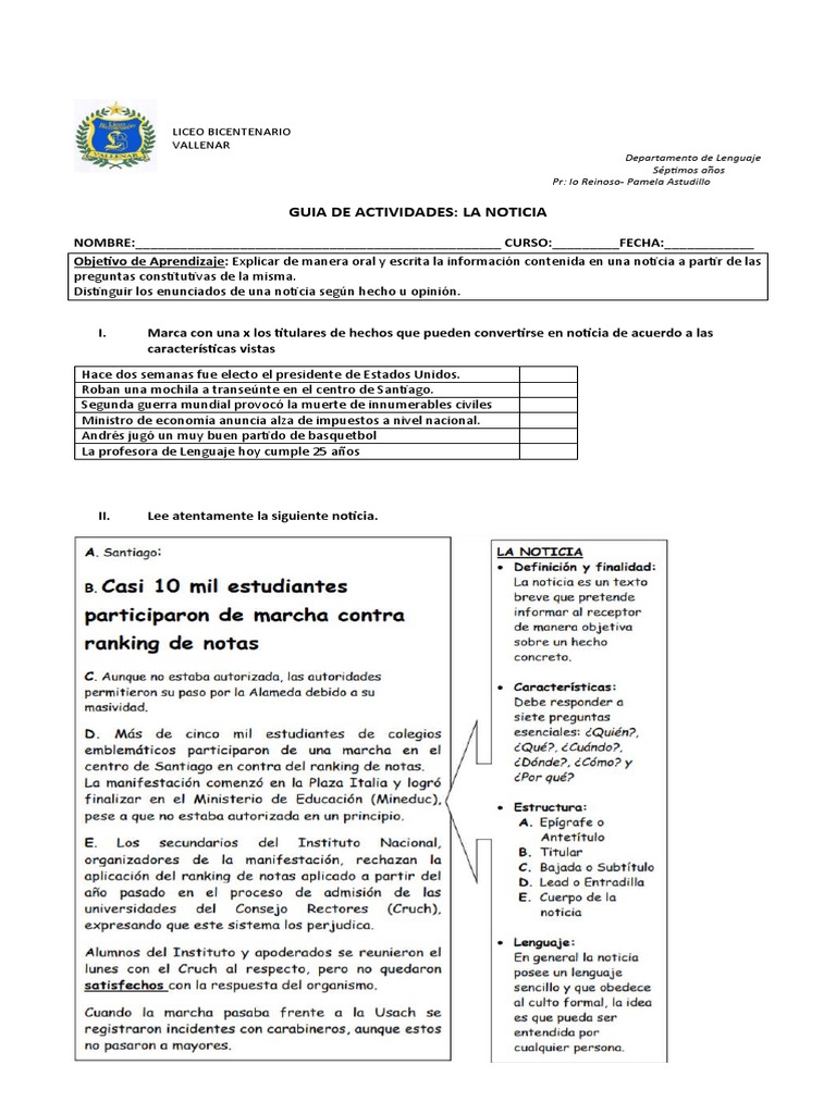 Guía de La Noticia | PDF | Finanzas y administración del dinero | Ciencias sociales