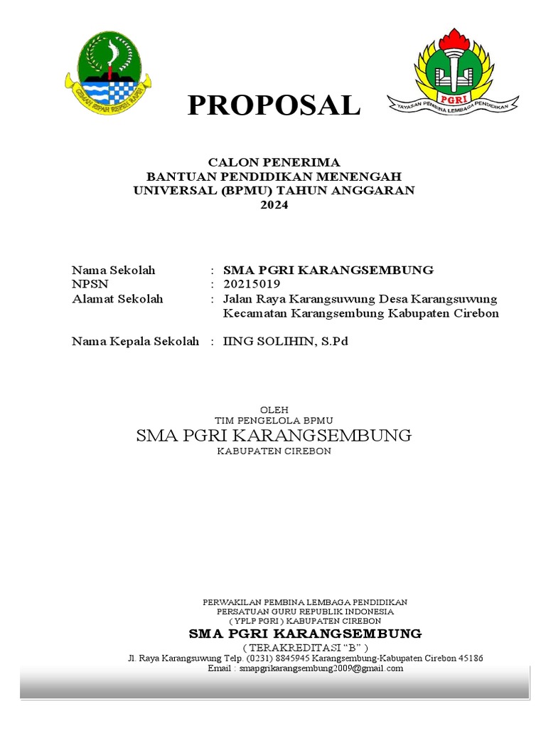 Proposal Bpmu Tahun 2024 | PDF