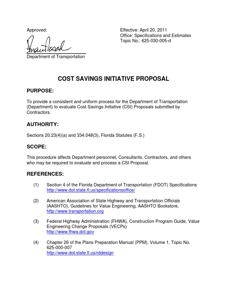 Cost Savings Initiative Proposal: Purpose | Download Free PDF | General ...