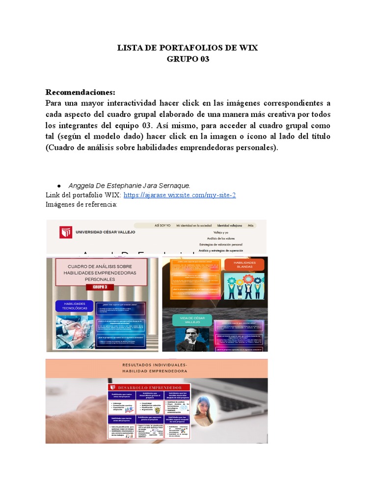 S14 Portafolio - WIX - Grupo03 | PDF