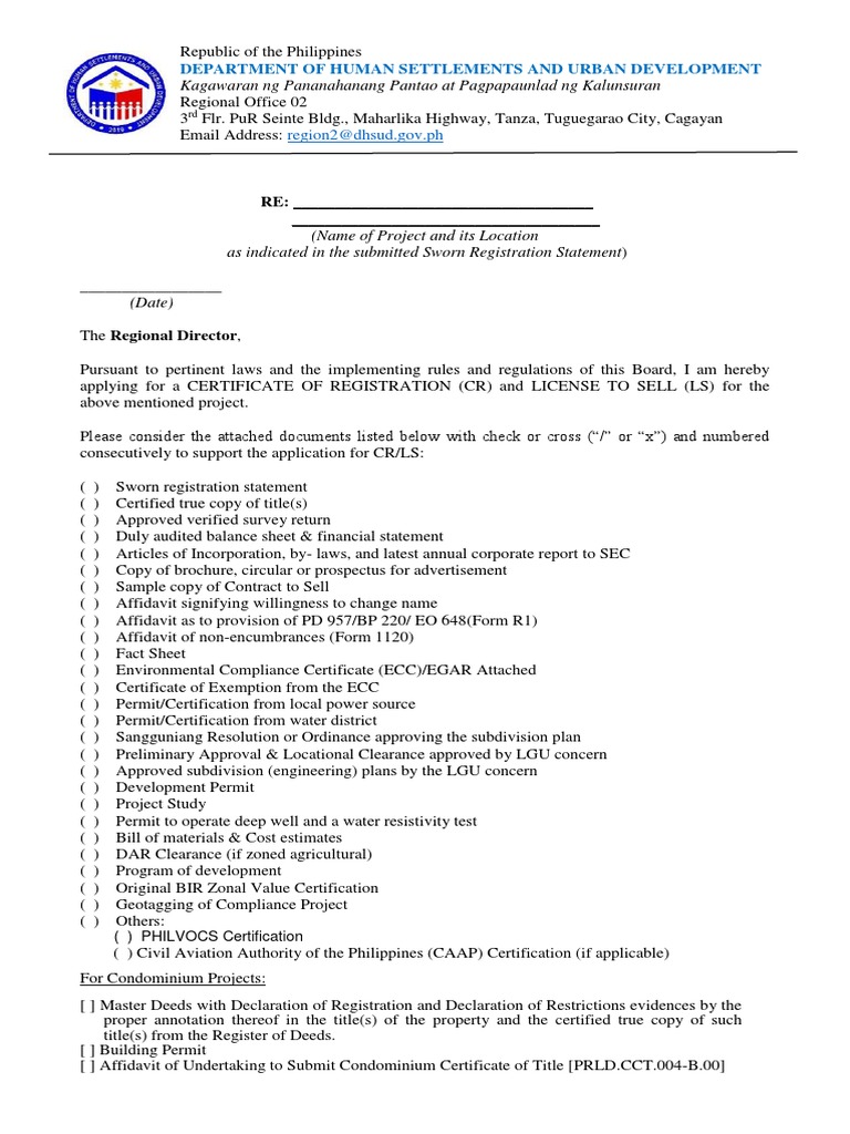 Checklist for CRLS subdivision... | PDF | Affidavit | Common Law
