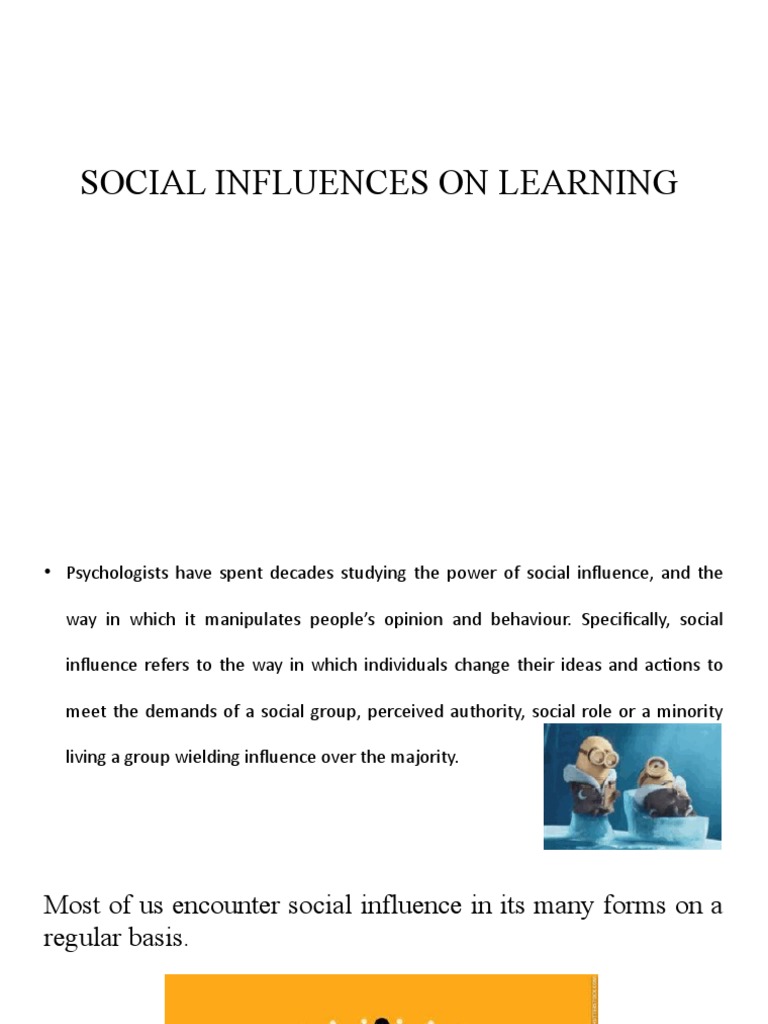 Social Influences On Learning | PDF | Career & Growth | Self-Improvement
