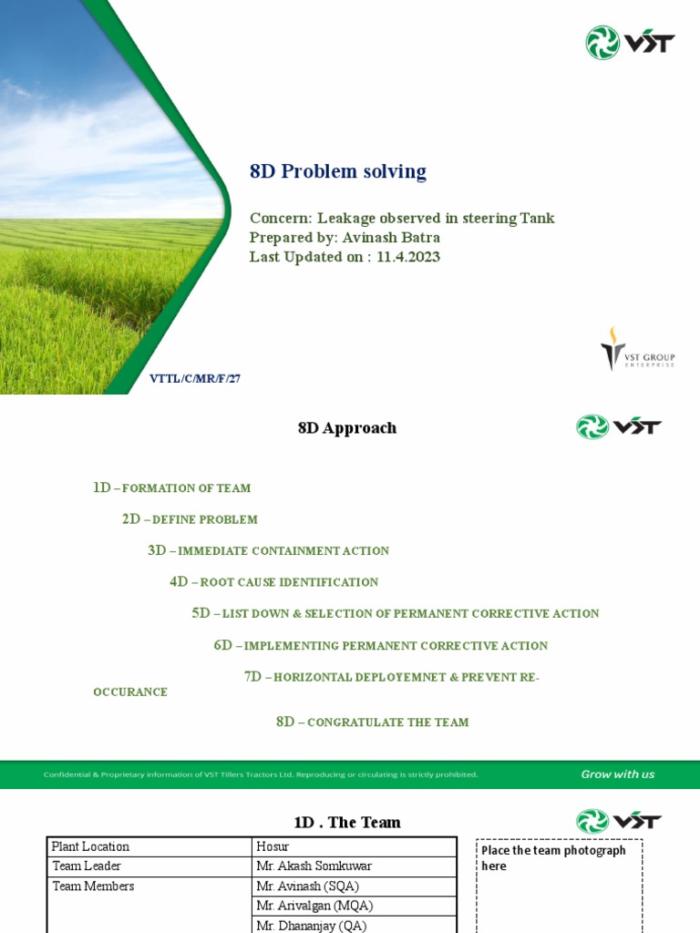 8D Problem Solving Steering Reservior | PDF | Leak | Mechanical Engineering