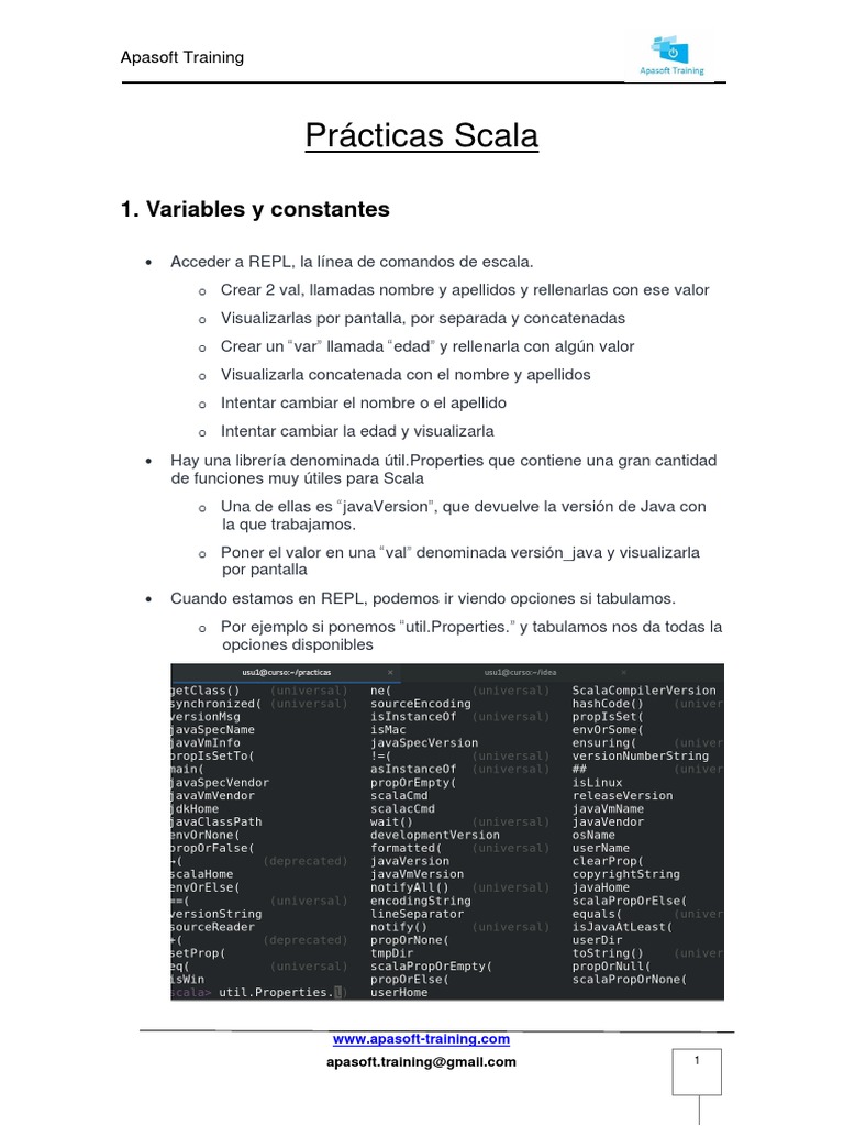 1 Practicas Basicas Variables Operadores Pdf Scala Lenguaje De Programación Java