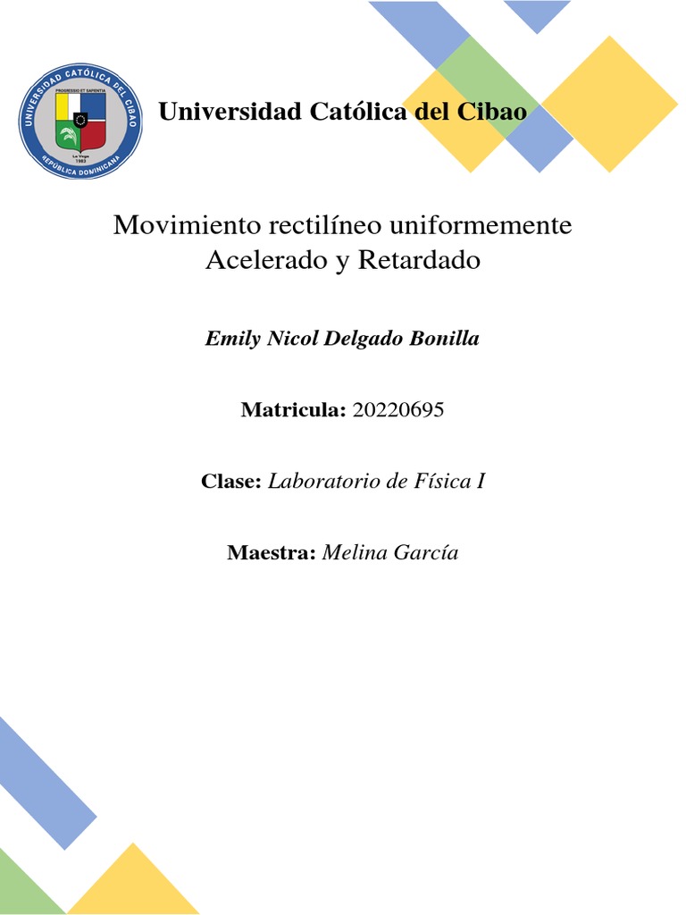 Movimiento Rectilíneo Uniformemente Acelerado y Retardado | PDF ...