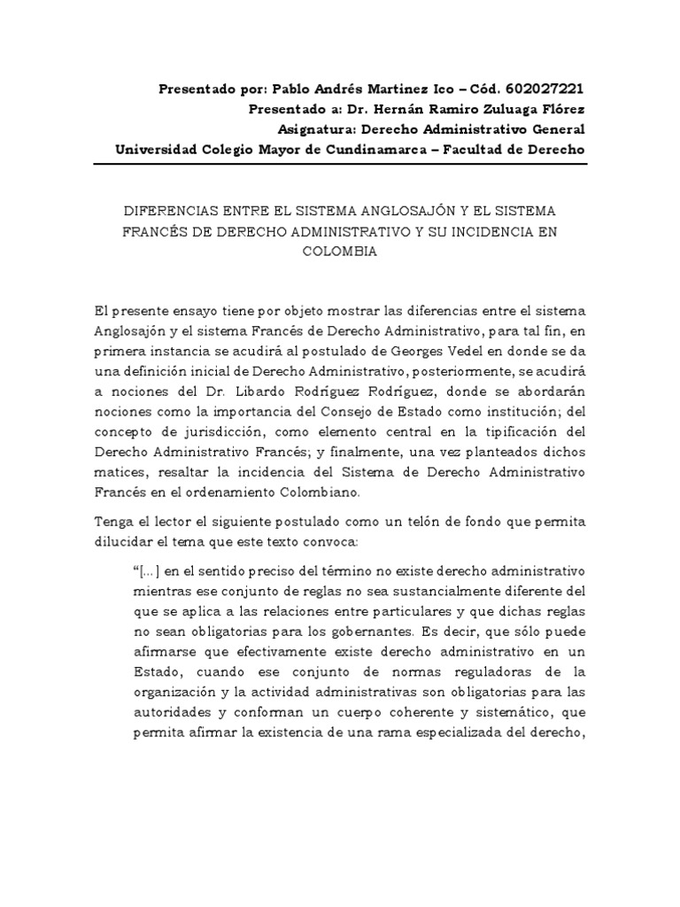 Ensayo I - Diferencias Entre Sistema Francés y Anglosajón | PDF | Juez ...