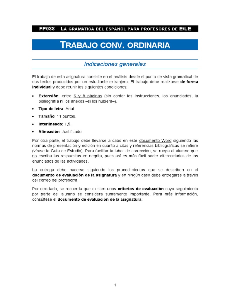 FP038 Trab CO Esp - v0r0 | PDF | Gramática | ensalada
