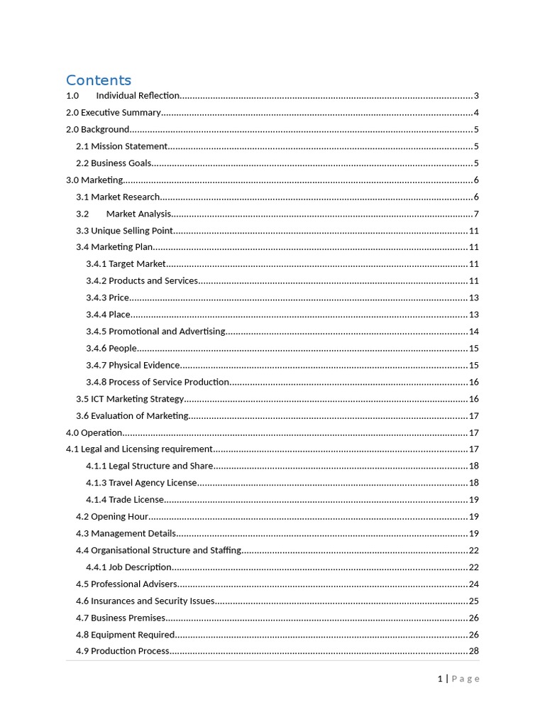 Business Plan TBC Travel Agency Cindy Isaac Rosita Sim PDF | PDF ...