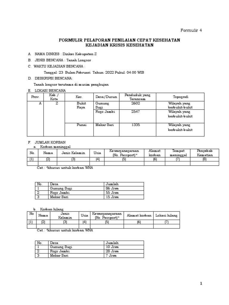 Formulir 4 RHA | PDF