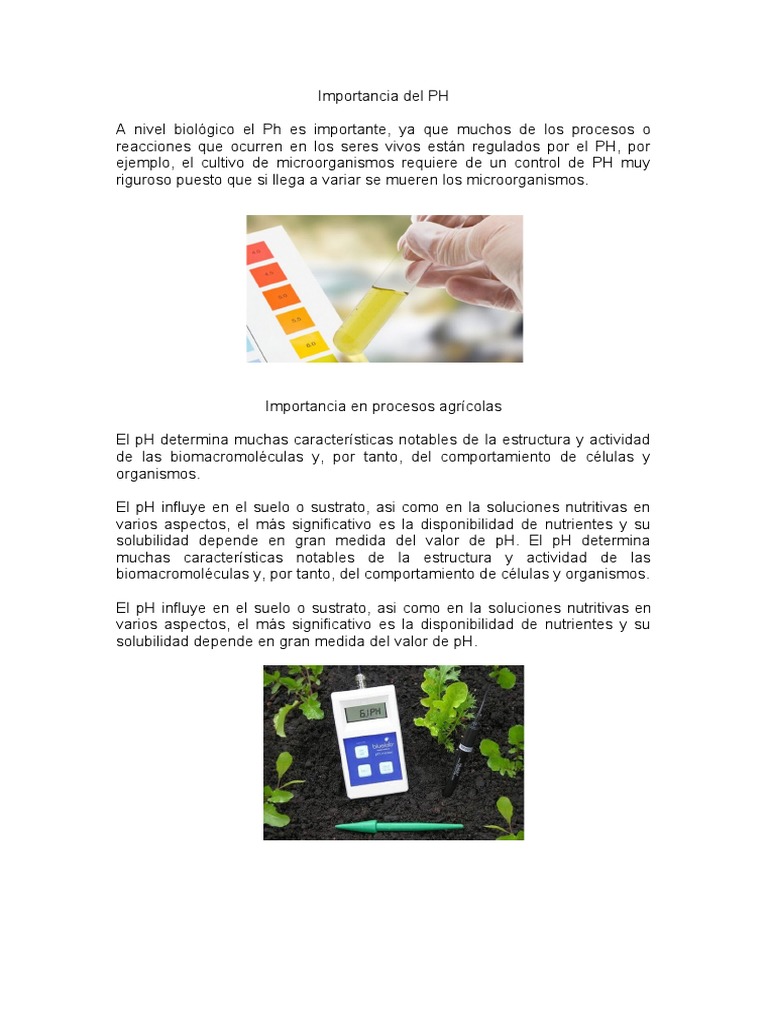 Importancia Del PH | PDF