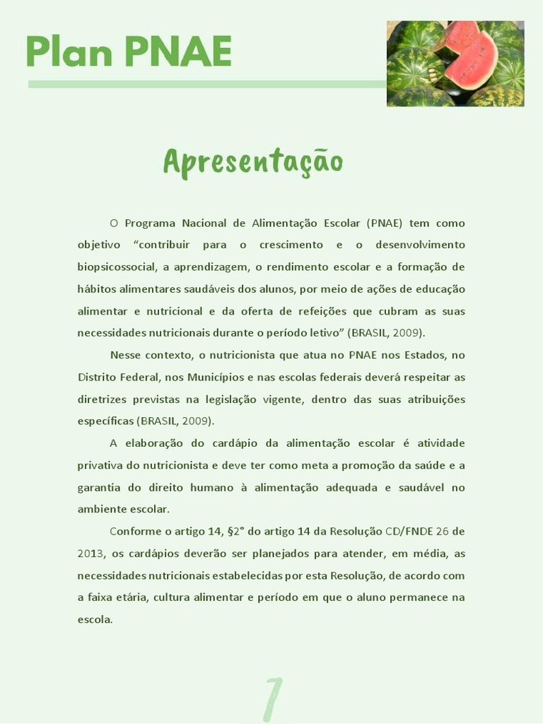 Apresentao Plan PNAE | PDF