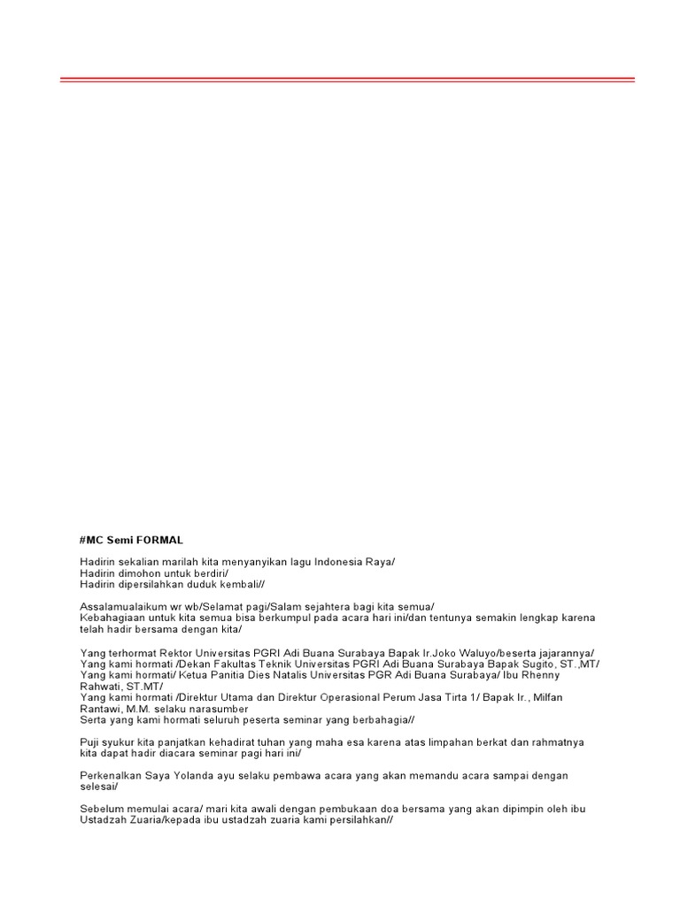 teks MC formal | PDF