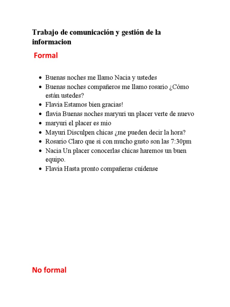 Formal y No Formal | PDF