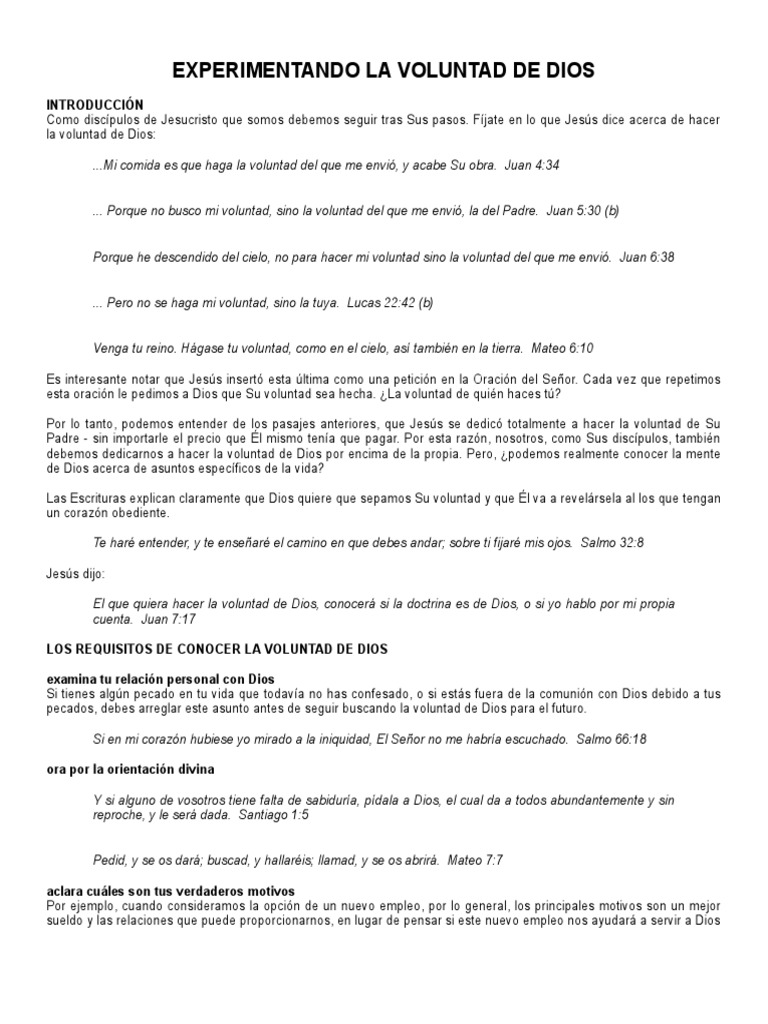 Voluntad | PDF | Oración | Dios