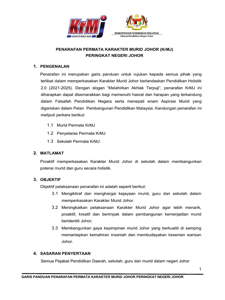 GARIS PANDUAN PERMATA KRM 2.0 | PDF