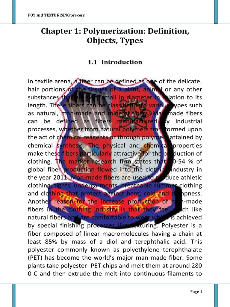 Chapter 1: Polymerization: Definition, Objects, Types: POY and ...