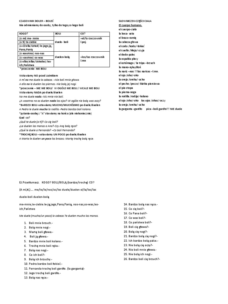 CZASOWNIK DOLER | PDF