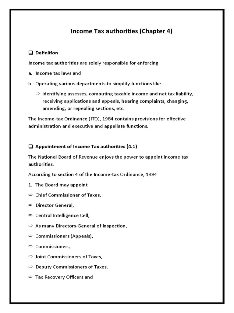 Income Tax Authorities (Chapter 4) | PDF | Tribunal | Taxes