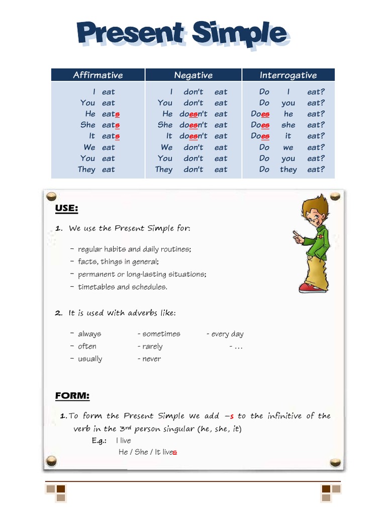 Present Simple Tense Guide | PDF | Verb | Language Families