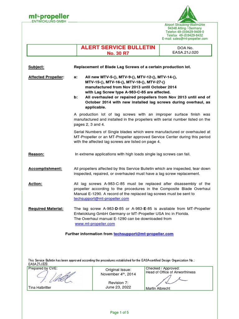 Alert Service Bulletin | PDF | Propeller | Aviation