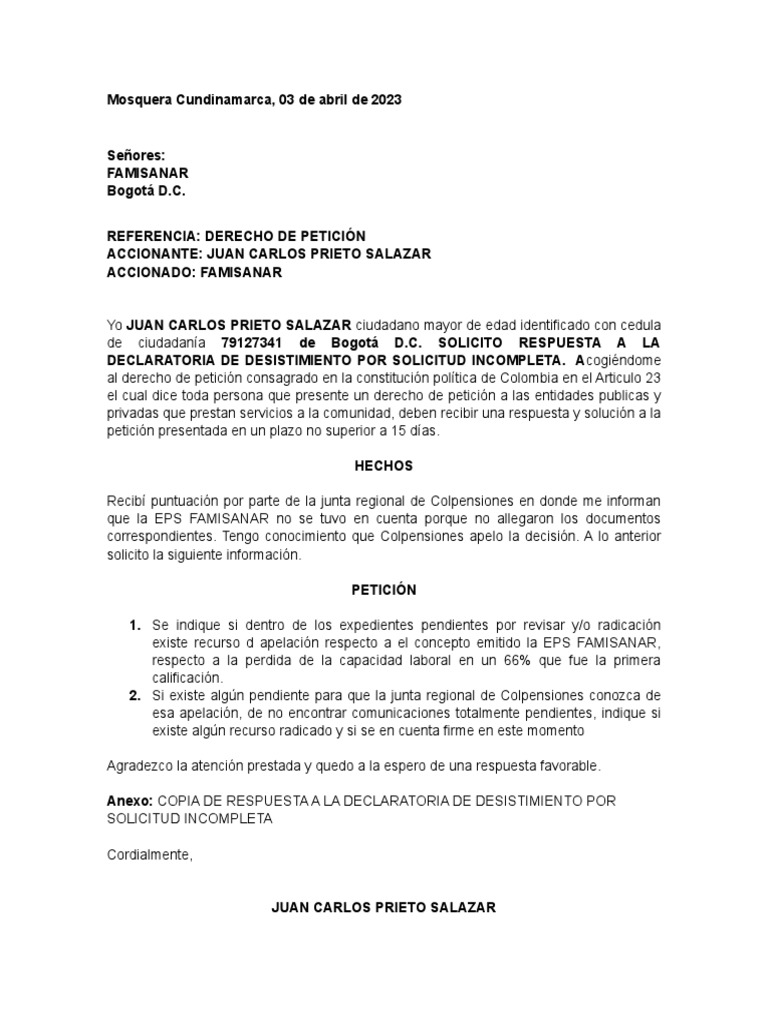 Derecho de Peticion | PDF