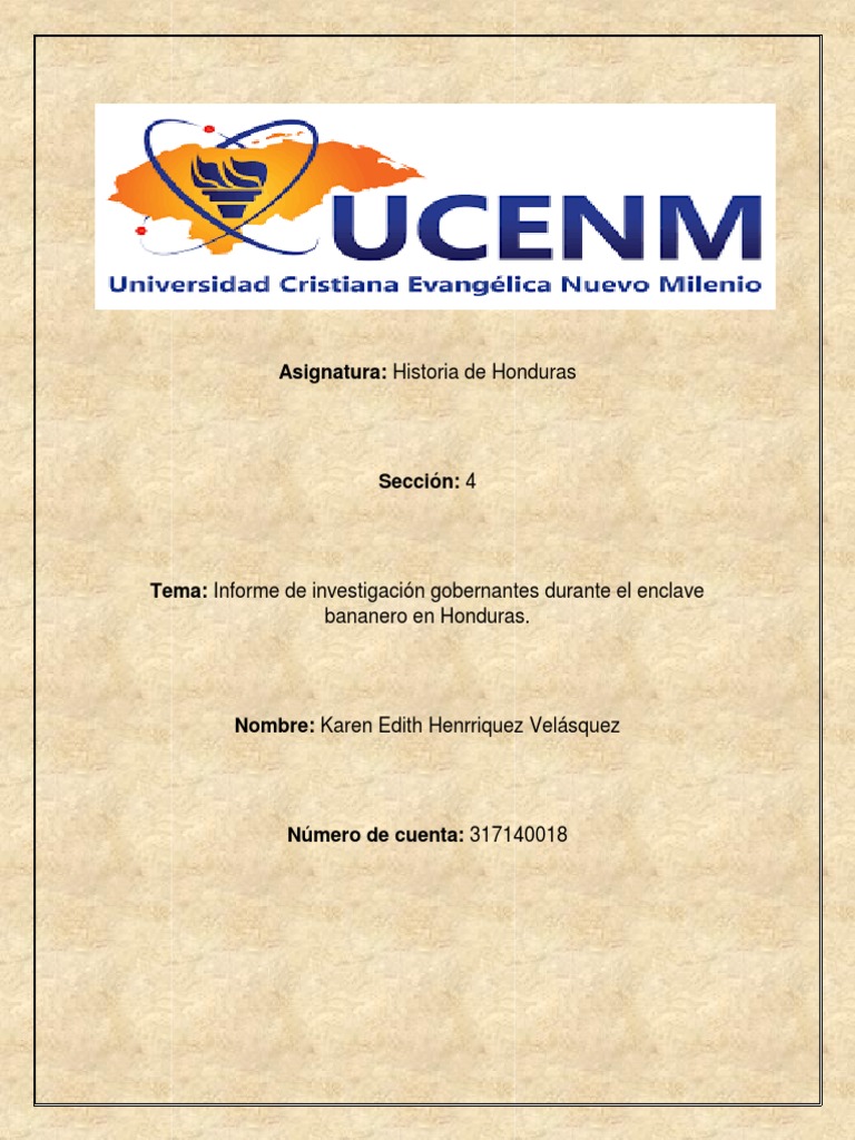 Asignatura: Historia de Honduras | PDF | Honduras | Centroamérica