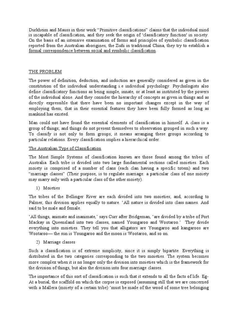 Primitive Classifications: An Analysis of Symbolic Classification ...