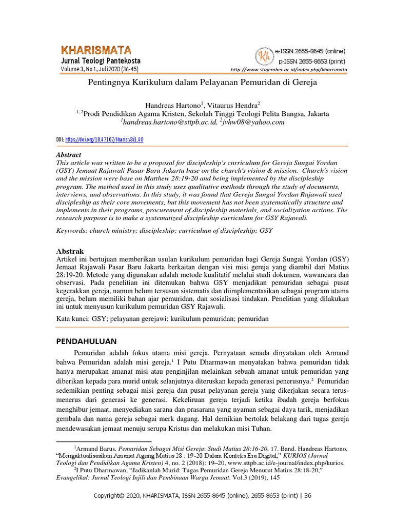 Pentingnya Kurikulum Dalam Pemuridan | PDF